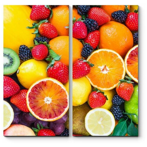 Модульная картина Сочные фрукты70x70