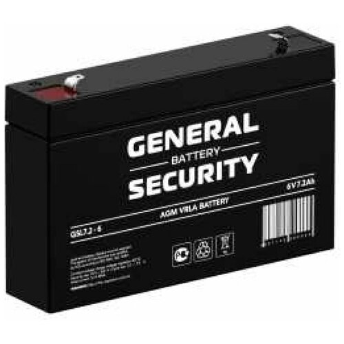 Аккумулятор General Security GSL 7.2-6 (6В 7.2Ач / 6V 7.2Ah)