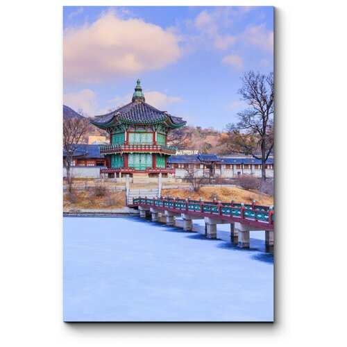 Модульная картина Кёнбоккун тихим зимним днем, Сеул 30x45