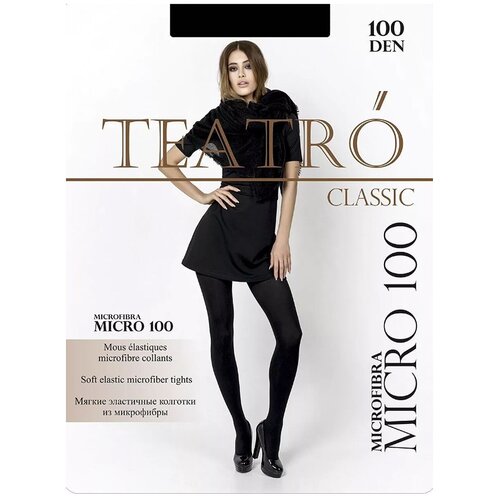 Колготки TEATRO Micro, 100 den, размер 5, черный