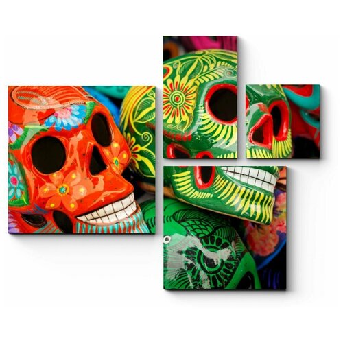 Модульная картина Символ смерти. Краски Мексики. 162x135