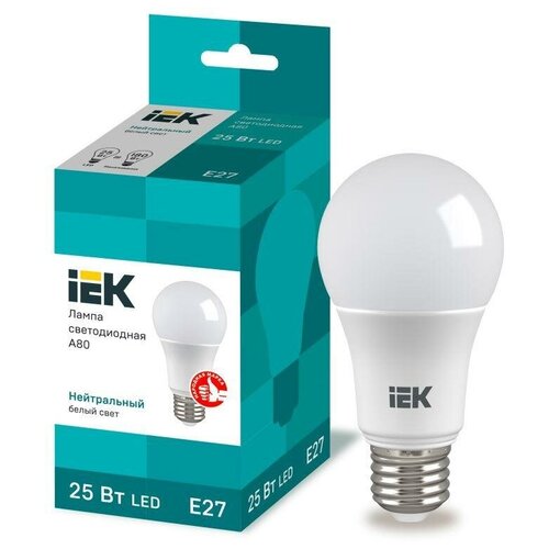 Лампа LED A80 шар 25Вт 230В 4000К E27 IEK LLE-A80-25-230-40-E27 (10шт. в упак.)