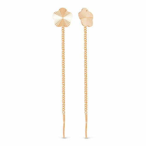 Серьги Яхонт, золото, 585 проба, длина 5.9 см