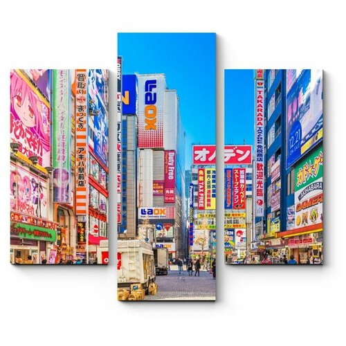 Модульная картина Пестрящий рекламой токийский центр130x117