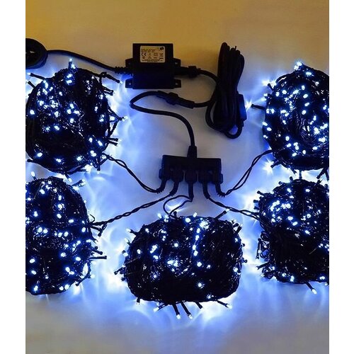 Комплект электрогирлянд на деревья 100м с 900 LED лампами, 24V, черный провод, уличный, BEAUTY LED