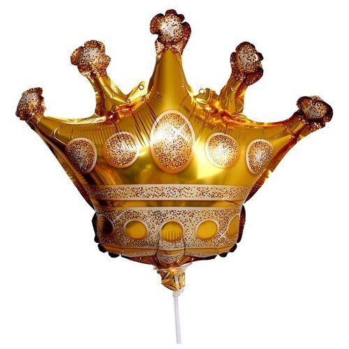 Шар фольгированный 15"Корона", цвет золотой, 5 шт.