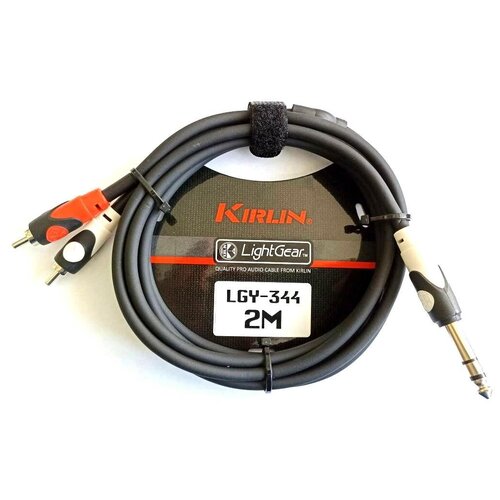 Kirlin LGY-344/2M 1/4" TRS PLUG - 2X RCA PLUG, 5.5MM patch кабель соединительный 2 метра