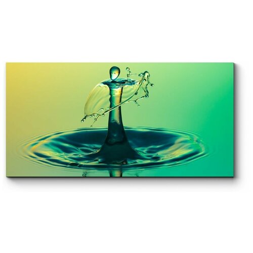 Модульная картина Изумрудная капля на воде70x35