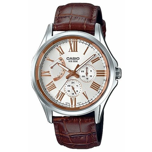 Наручные часы CASIO Collection MTP-E311LY-7A, серебряный, коричневый