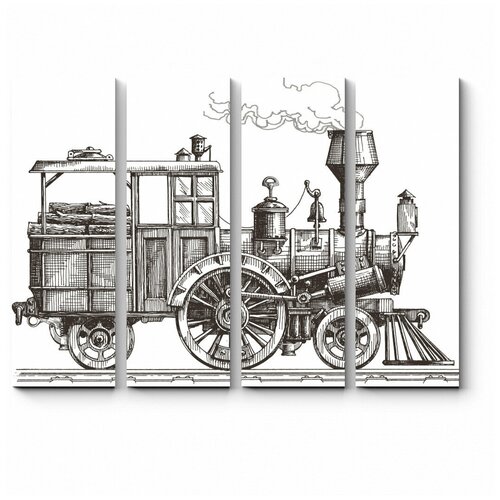 Модульная картина Старинный поезд 140x105