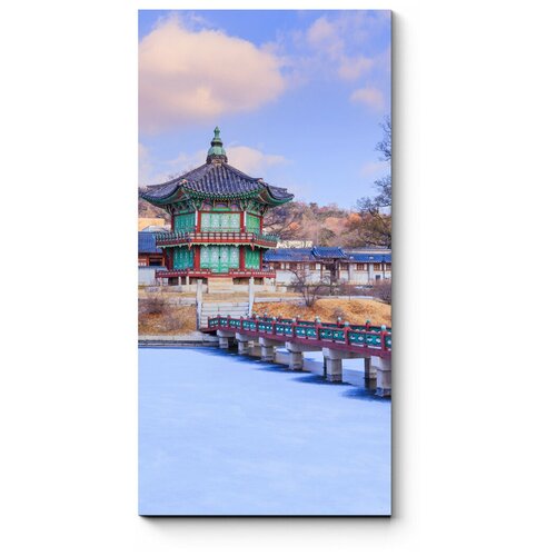 Модульная картина Кёнбоккун тихим зимним днем, Сеул 40x80