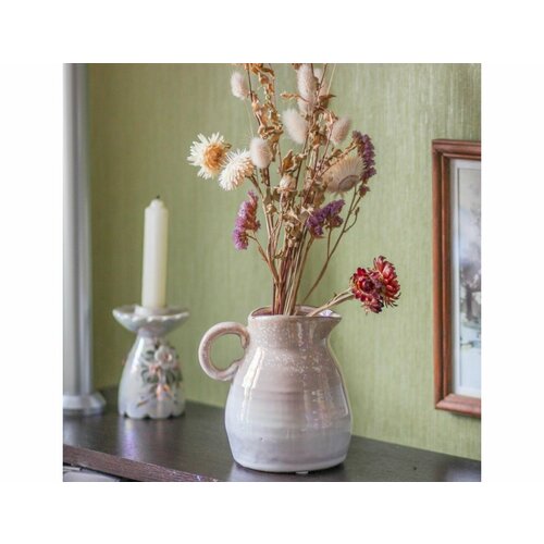Декоративная керамическая ваза-кувшин лендерт, бежевый, 13 см, Kaemingk 656290-1