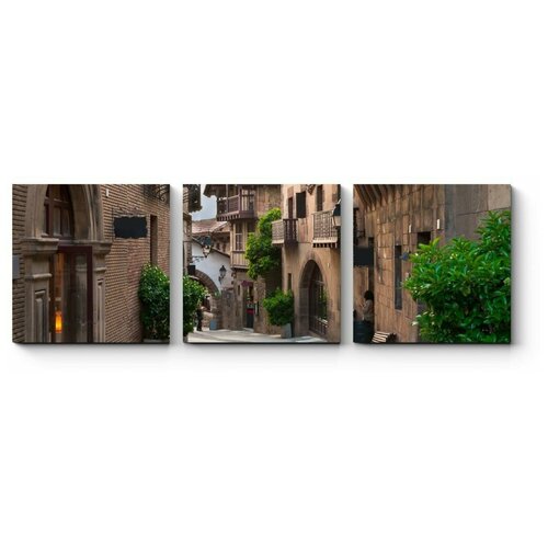 Модульная картина Старинная улочка Барселоны70x23