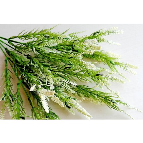 Искусственная зелень Солидаго белый, ветка 40 см