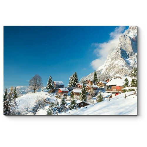 Модульная картина Зимняя Швейцария 50x33