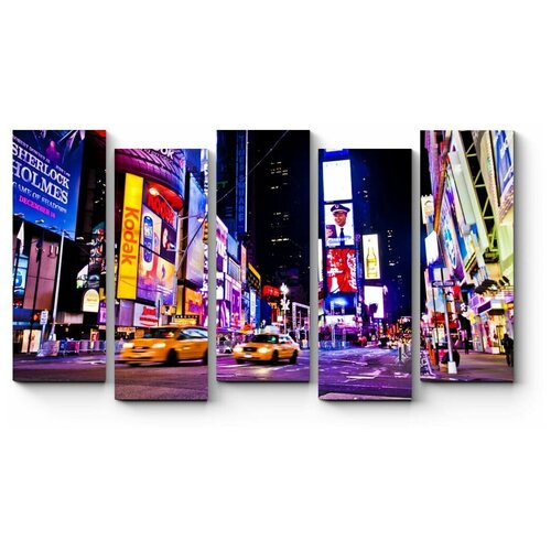 Модульная картина Неоновые огни Нью-Йорка 200x116