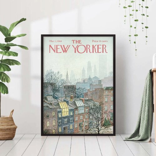 Постер "Обложка Нью Йоркер" 40 на 50 в черной рамке / Картина для интерьера / Плакат / Постер на стену / Интерьерные картины
