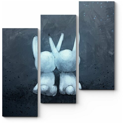 Модульная картина Любовь кроликов 90x96