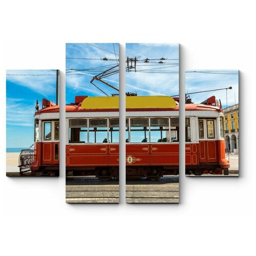 Модульная картина Старинный трамвай в центре Лиссабона90x68