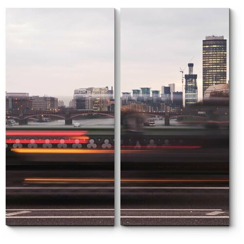 Модульная картина Огни пролетающих лондонских машин 60x60
