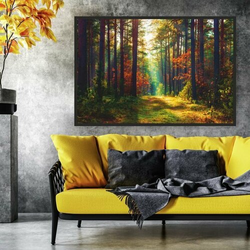 Постер Разноцветный Осенний Лес 40х30 см в тубусе ПолиЦентр