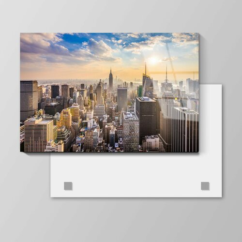Картина на стекле - "Вид на Манхэттен" размер 60-40 см