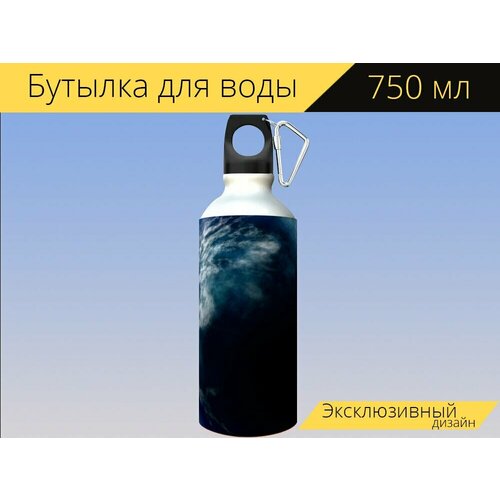Бутылка фляга для воды "Планета, луна, вселенная" 750 мл. с карабином и принтом