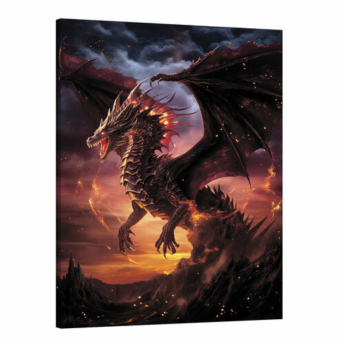 Интерьерная картина 50х70 "Искры дракона"