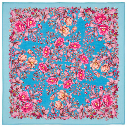 Платок Павловопосадская платочная мануфактура,72х72 см, розовый, фуксия