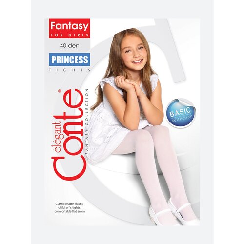 Колготки Conte-kids Princess, 40 den, размер 146-152, белый