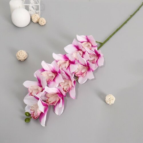 Poetry in flowers Цветы искусственные "Орхидея амабилис" 90 см, бело-сиреневый