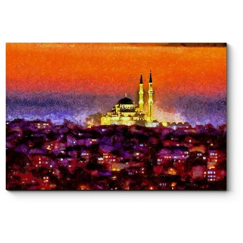 Модульная картина Сияющий Стамбул ночью 130x87