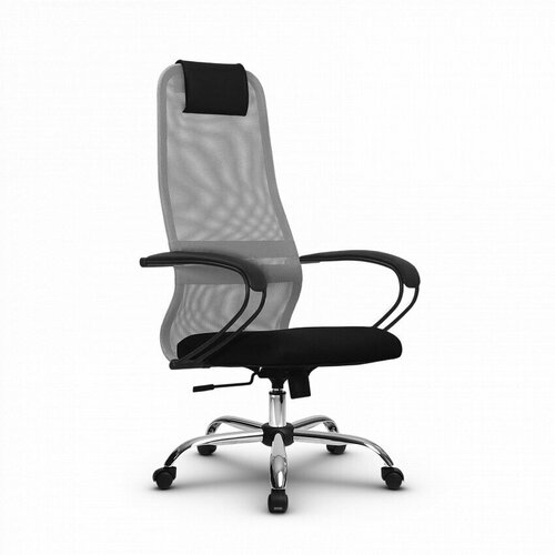 Компьютерное офисное кресло Metta SU-BP-8 CН Светло-серое/Черное