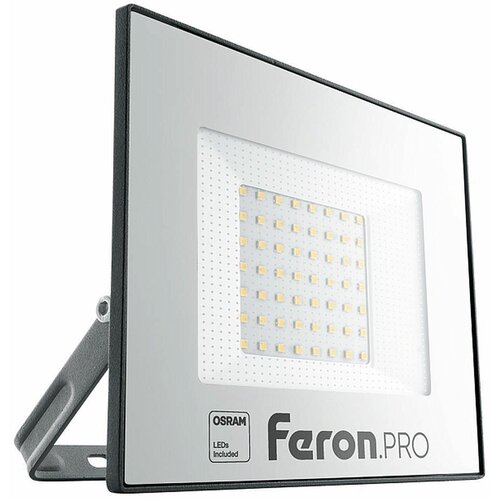 Прожектор светодиодный ДО-50w 6400К 5000Лм IP65 черный Feron.PRO | код 41540 | FERON (4шт. в упак.)