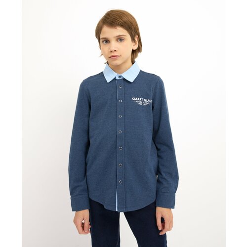 Школьная рубашка Gulliver, размер 122, синий