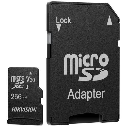 Карта памяти microSDXC V30 Hikvision C1 256 ГБ, 92 МБ/с, Class 10, HS-TF-C1(STD)/256G/Adapter, 1 шт