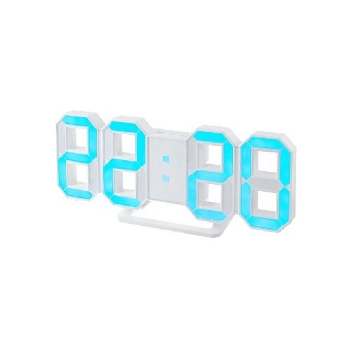 Часы-будильник PERFEO (PF-5203) LUMINOUS PF-663, белый/голубой