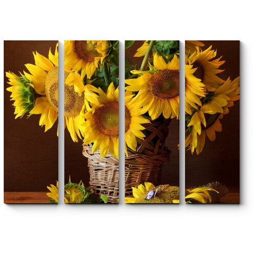 Модульная картина Солнечные цветы 110x83