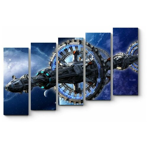 Модульная картина Фантастический космический корабль120x84