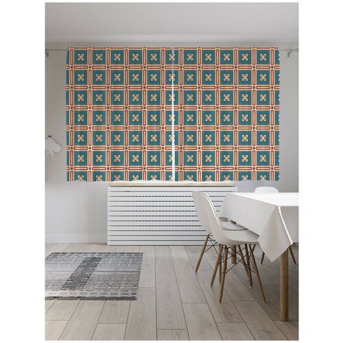 Классические шторы JoyArty "Простая плитка", серия Oxford DeLux, 2 полотна 145x180 см
