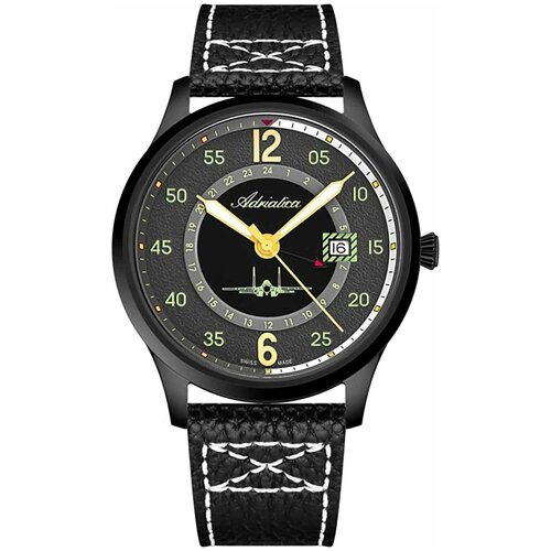 Наручные часы Adriatica Aviation A8311.B226Q, серый, черный