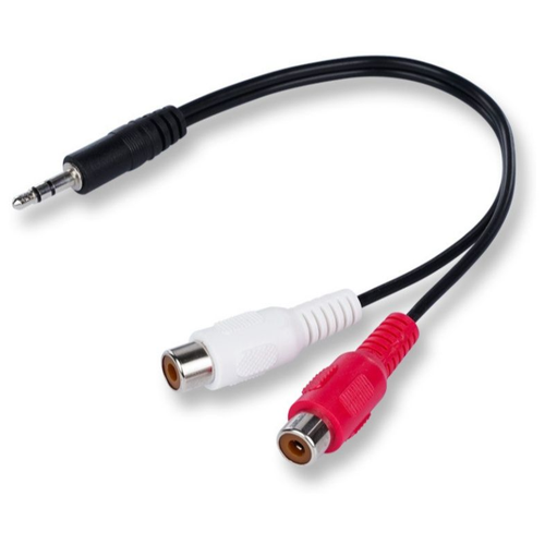 Аудио кабель 2xRCA (f) - miniJack (m) 3,5mm