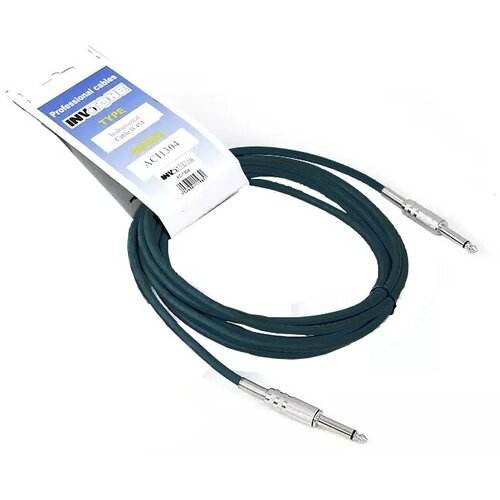 Invotone ACI1304BK инструментальный кабель, mono jack 6,3 — mono jack 6,3, длина 4 м (ченый)