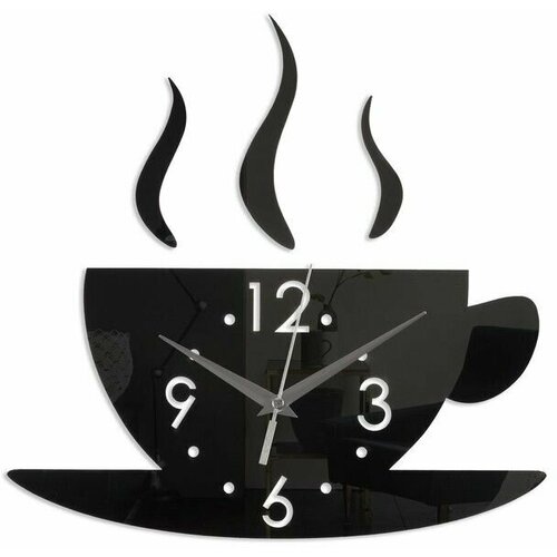 Часы - наклейка "Аромат кофе", 28 х 28 см, 1 ААА, черные