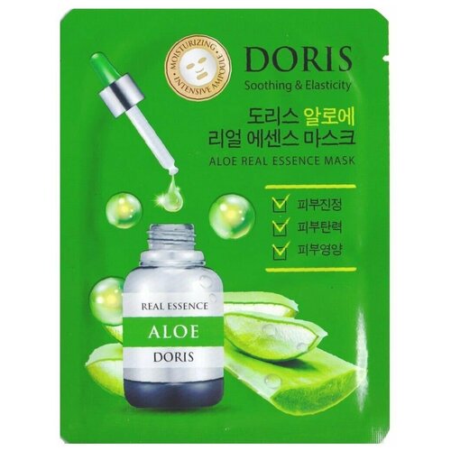 JIGOTT DORIS Тканевая маска для лица алоэ ALOE Real Essence Mask, 25 мл