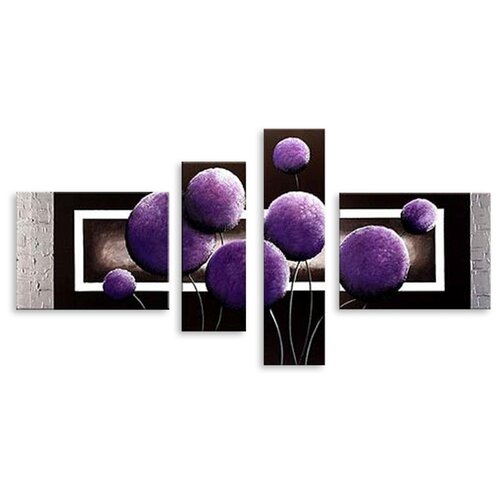 Модульная картина на холсте "Фиолетовые одуванчики" 90x49 см