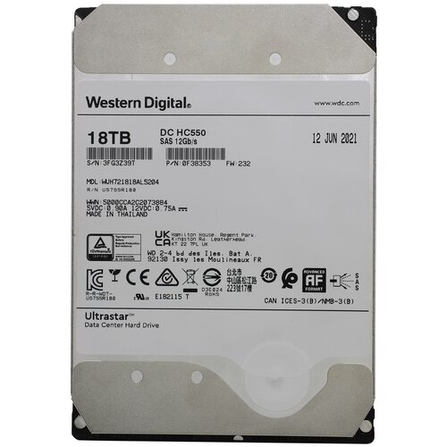 Жесткий диск Western Digital DC HC550 18Tb (WUH721818AL5204 0F38353)