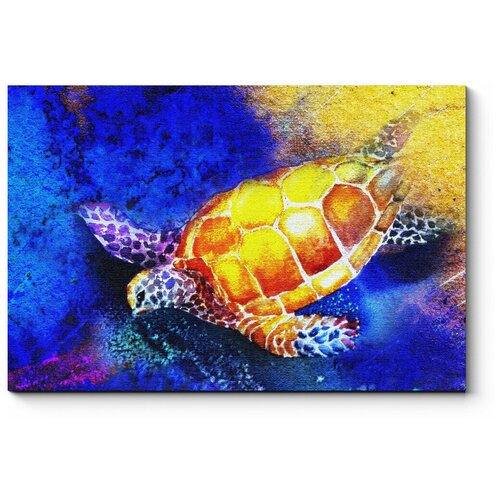 Модульная картина Морская черепаха, акварель 60x40