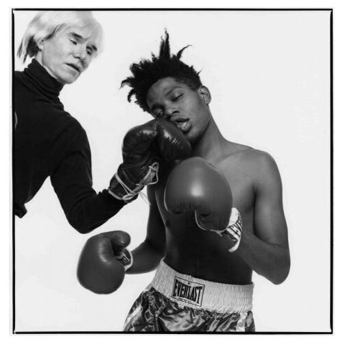 Плакат, постер на холсте Jean-Michel Basquiat/Жан Мишель Баския и Энди Уорхол. Размер 42 х 60 см