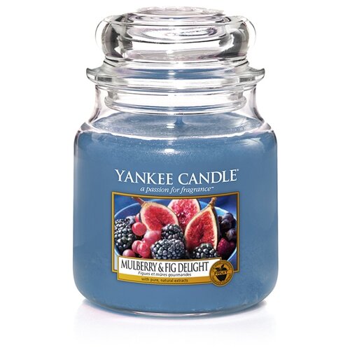Yankee Candle / Свеча средняя в стеклянной банке Инжир и ежевика Mulberry & Fig Delight 411 гр / 65-90 часов